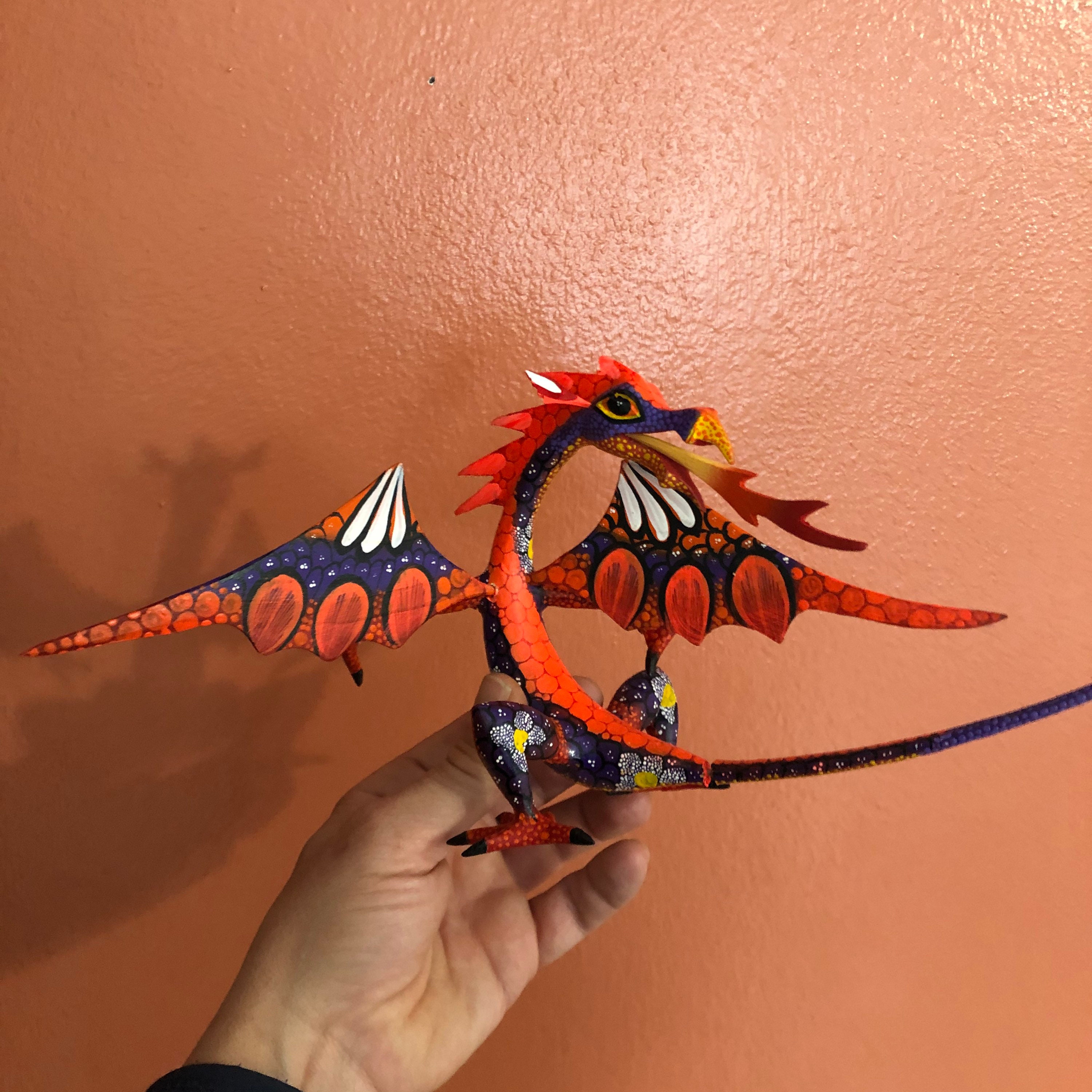Hand Carved Wood Alebrije Dragon by Esperanza Martinez Figurines ...