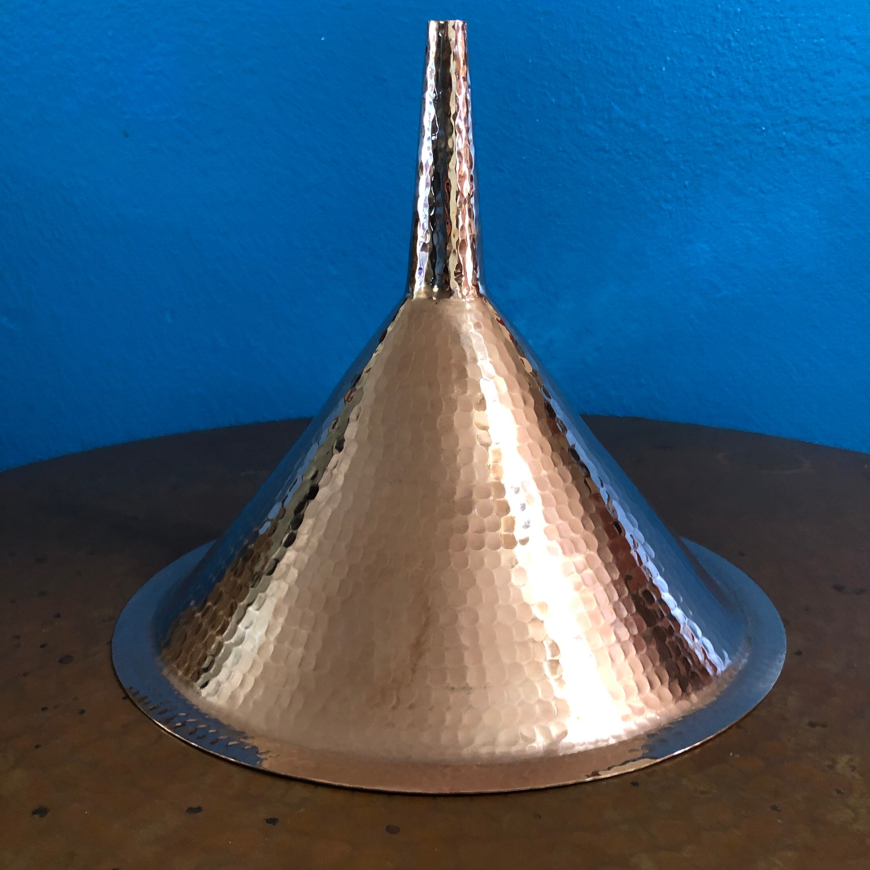 Extra Large Handcrafted Hammered Copper Funnel - 10 1/4” diameter
