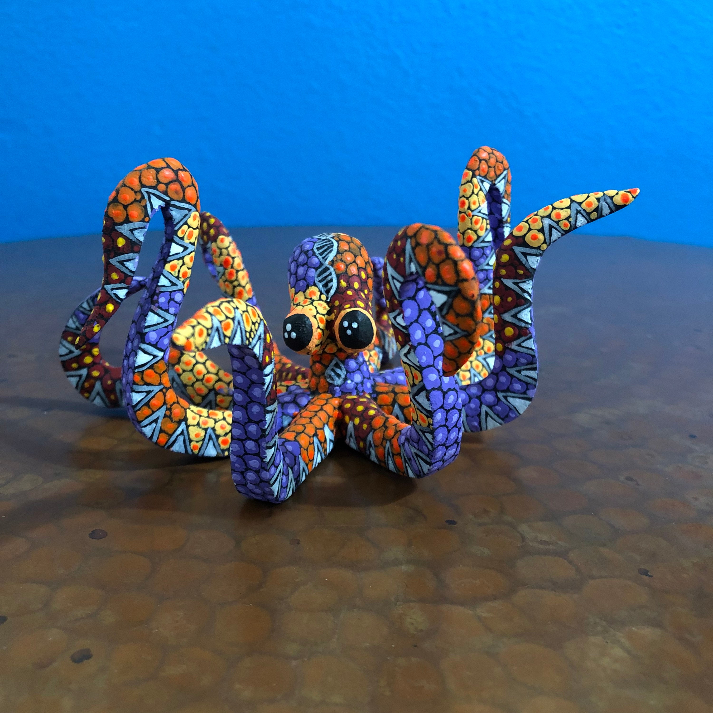 Alebrije Octopus Wood Carving by Esperanza Martinez from Oaxaca, Mexico.