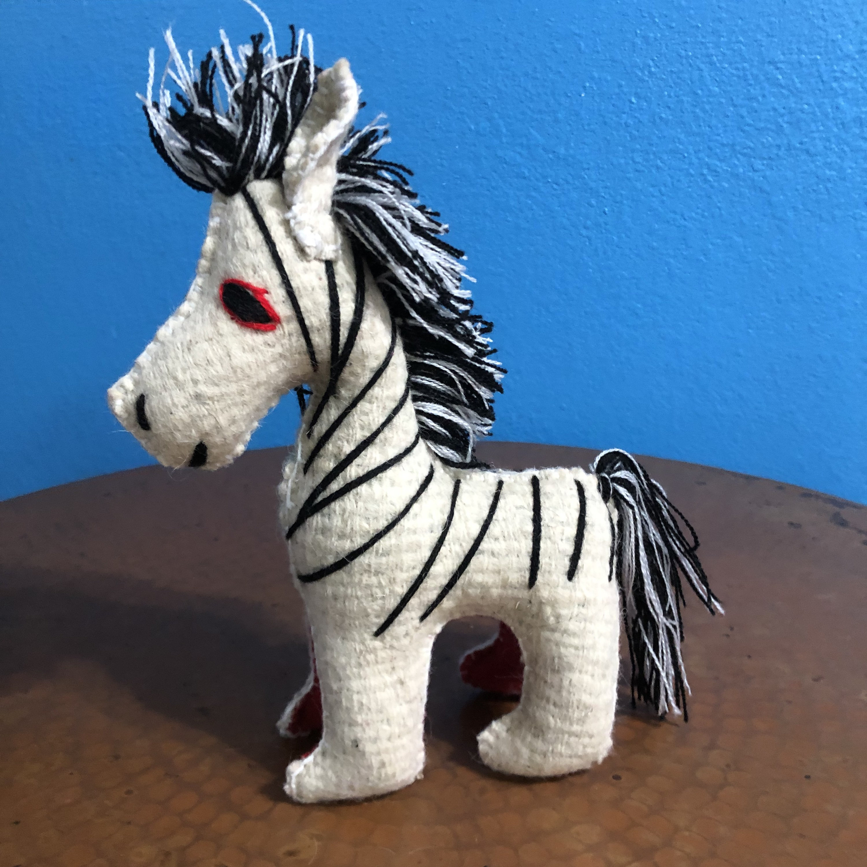 Hand Sewn Stuffed Animal Zebra Plush Toy