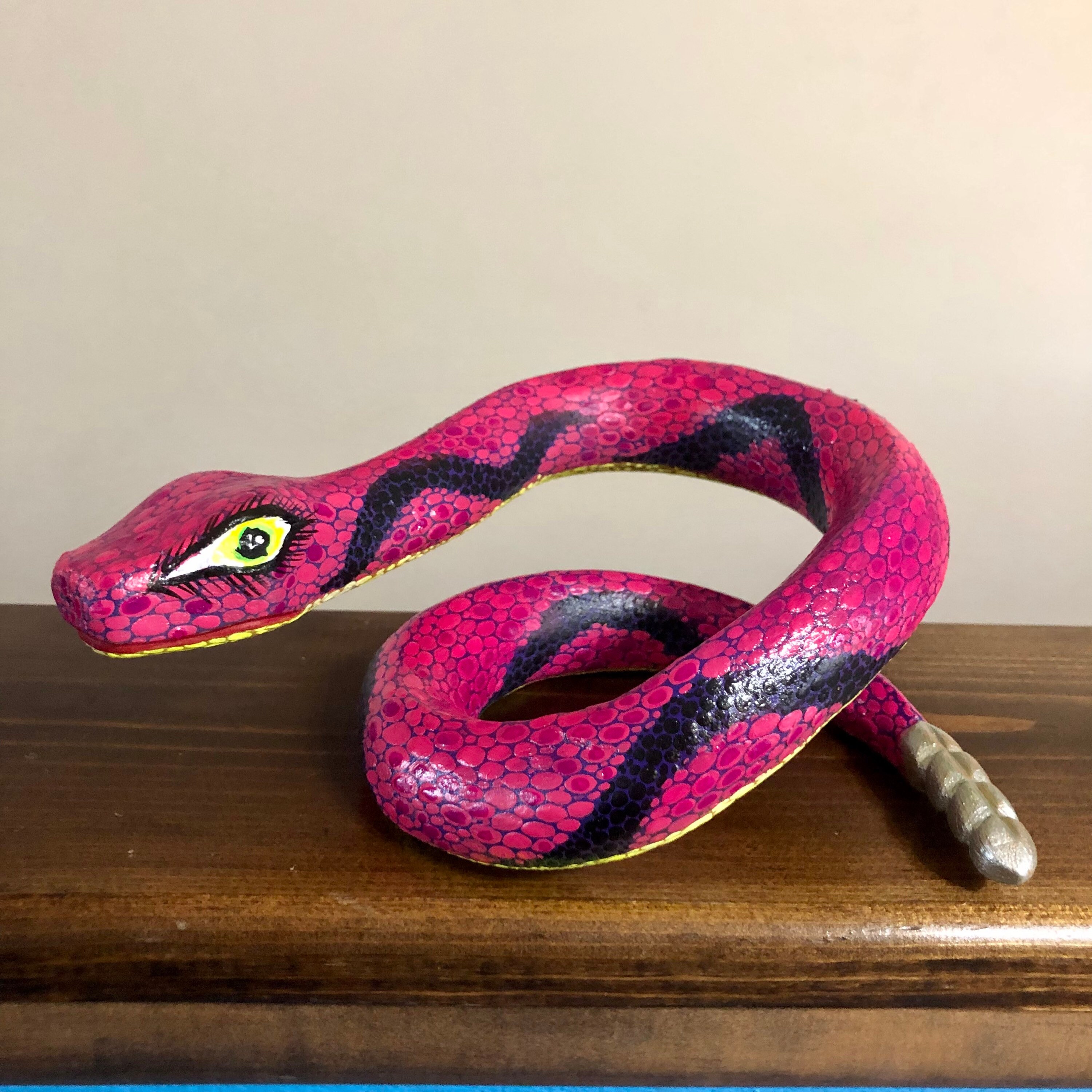 Alebrije Snake Wood Carving by Esperanza Martinez of Oaxaca, Mexico
