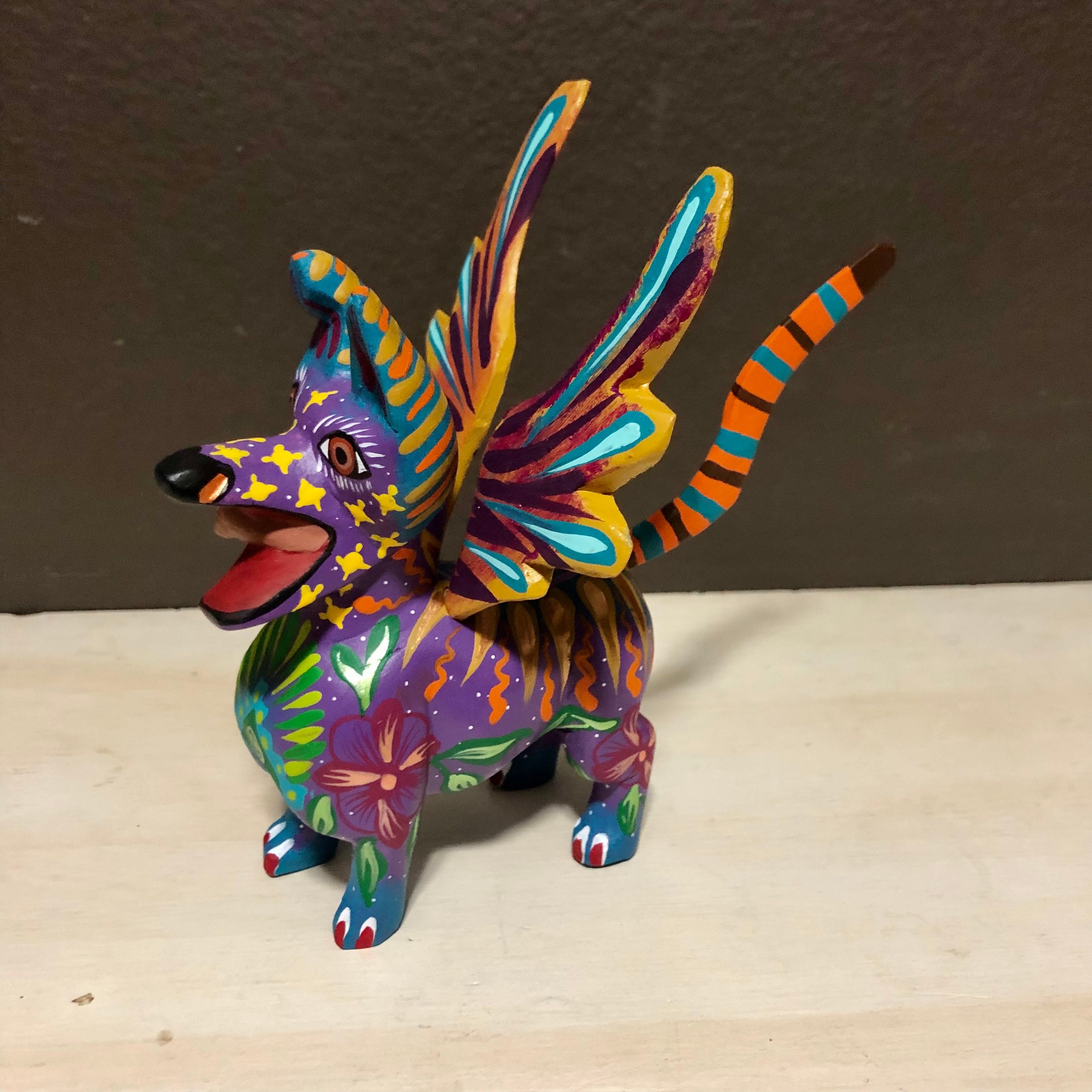 Alebrije Spirit Dog Handcrafted Wood Carving by Zeny Fuentes & Reyna ...