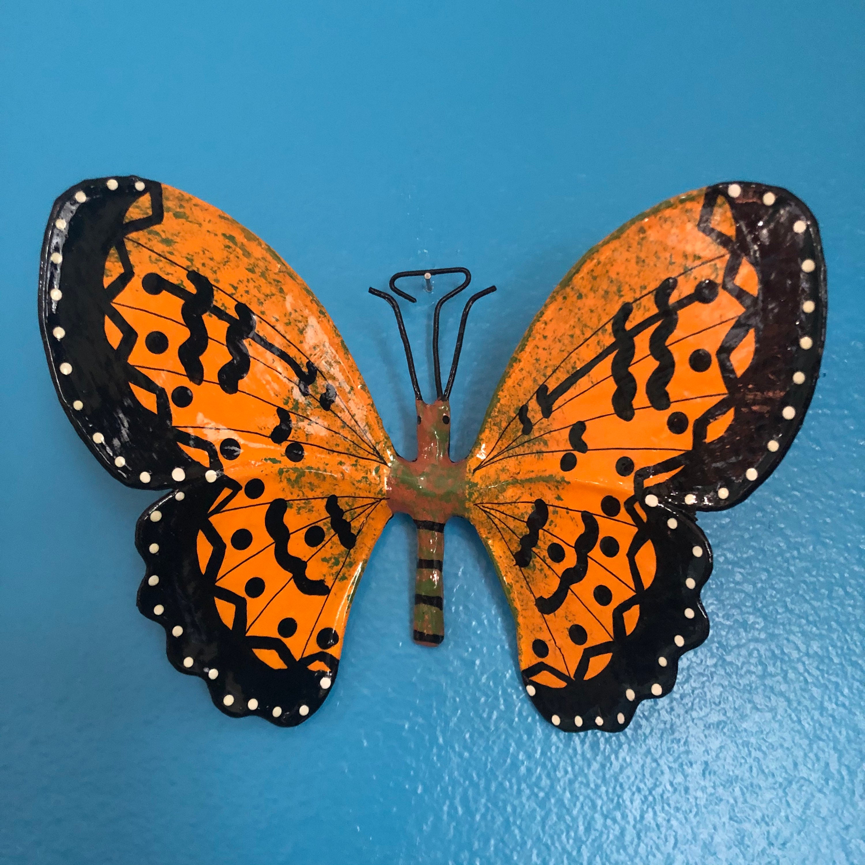 Medium Paper Maché Butterfly Wall Ornament from Izamal, Yucatán, Mexico
