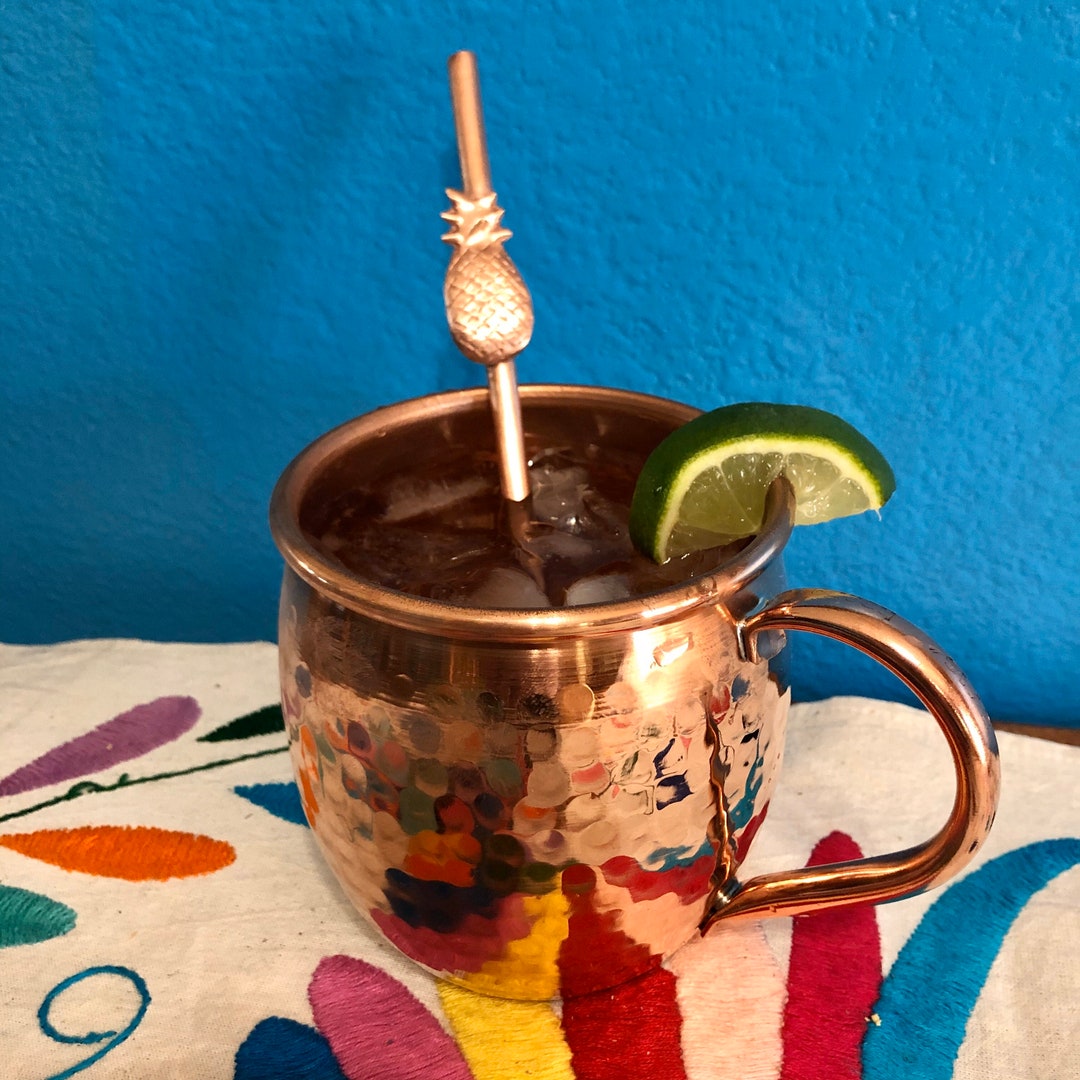 Pure Copper Cocktail Swizzle Stick / Straw /drink Stirrer With Hand ...