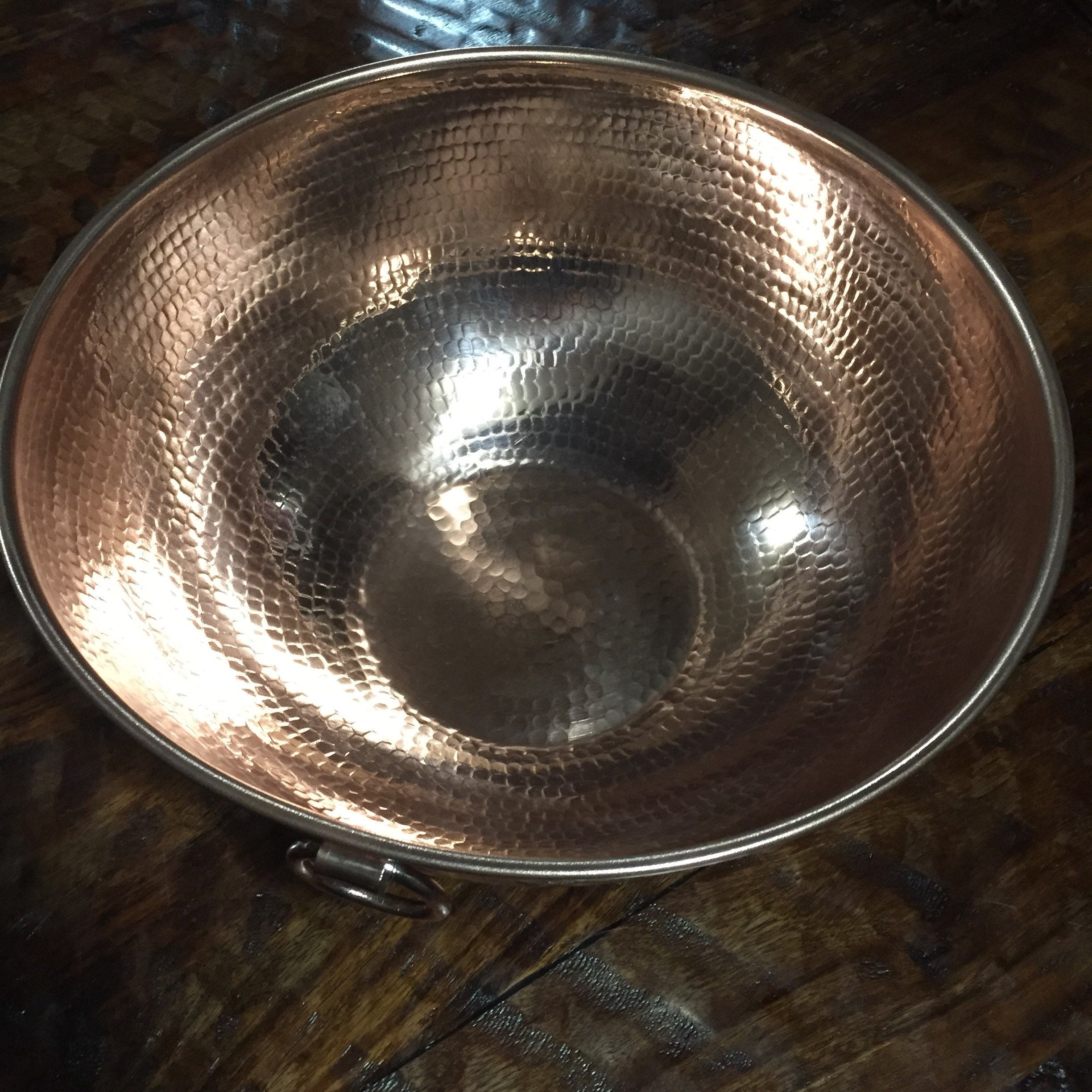 12 Diameter Handcrafted Hammered Copper Mixing Bowl | Etsy