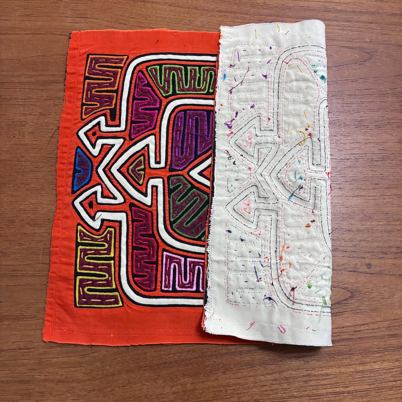 Authentic Guna (kuna) Mola Textile Art Panel - Hand-stitched Reverse ...