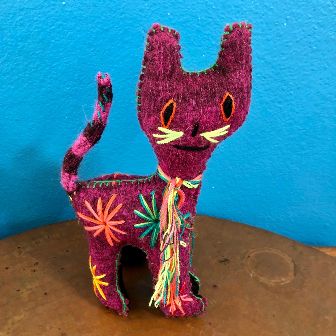 Hand Sewn Stuffed Animal Cat Plush Toy - Etsy