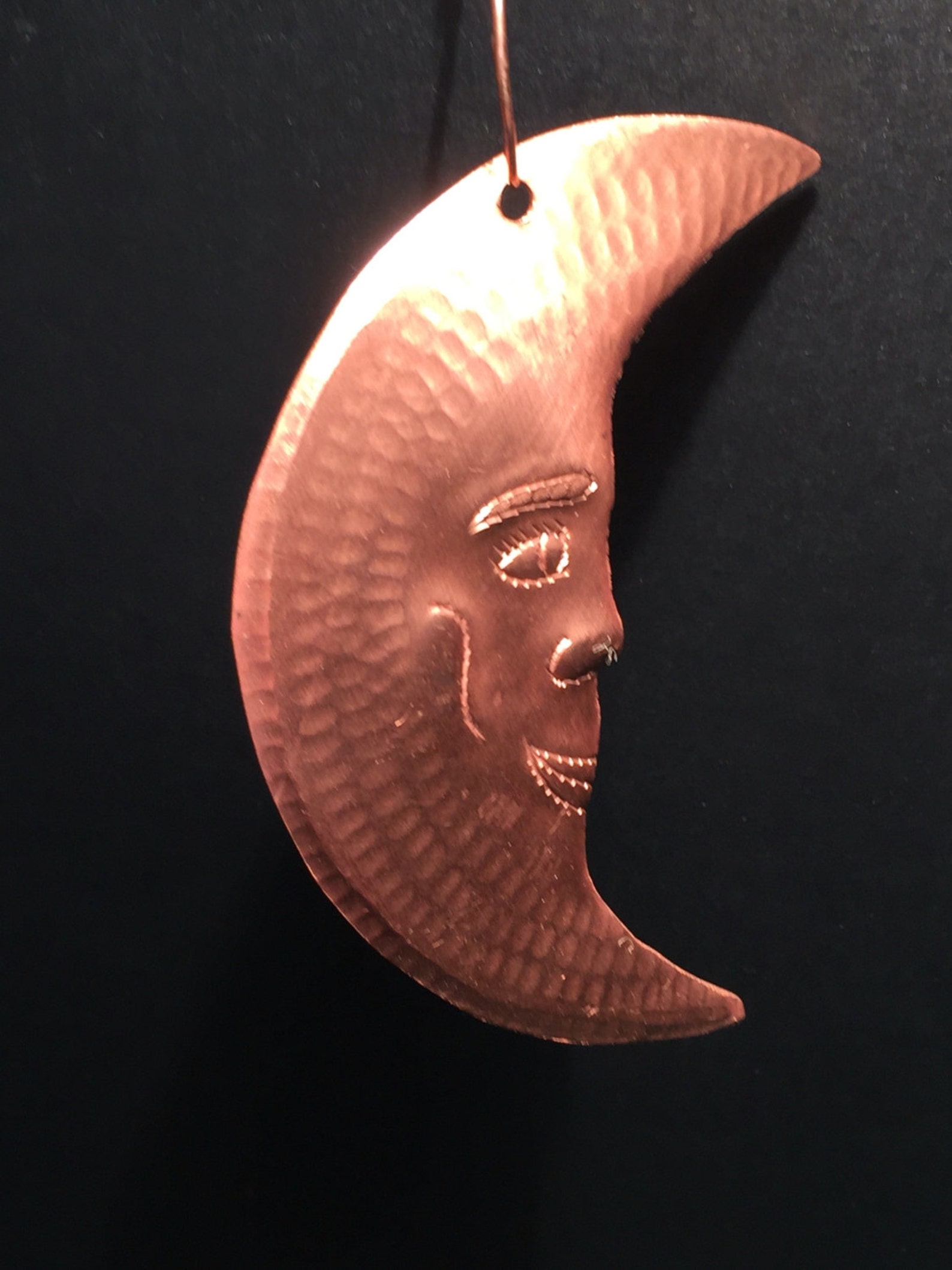 Handcrafted Hammered Copper Crescent Moon Christmas Tree Ornament - Etsy