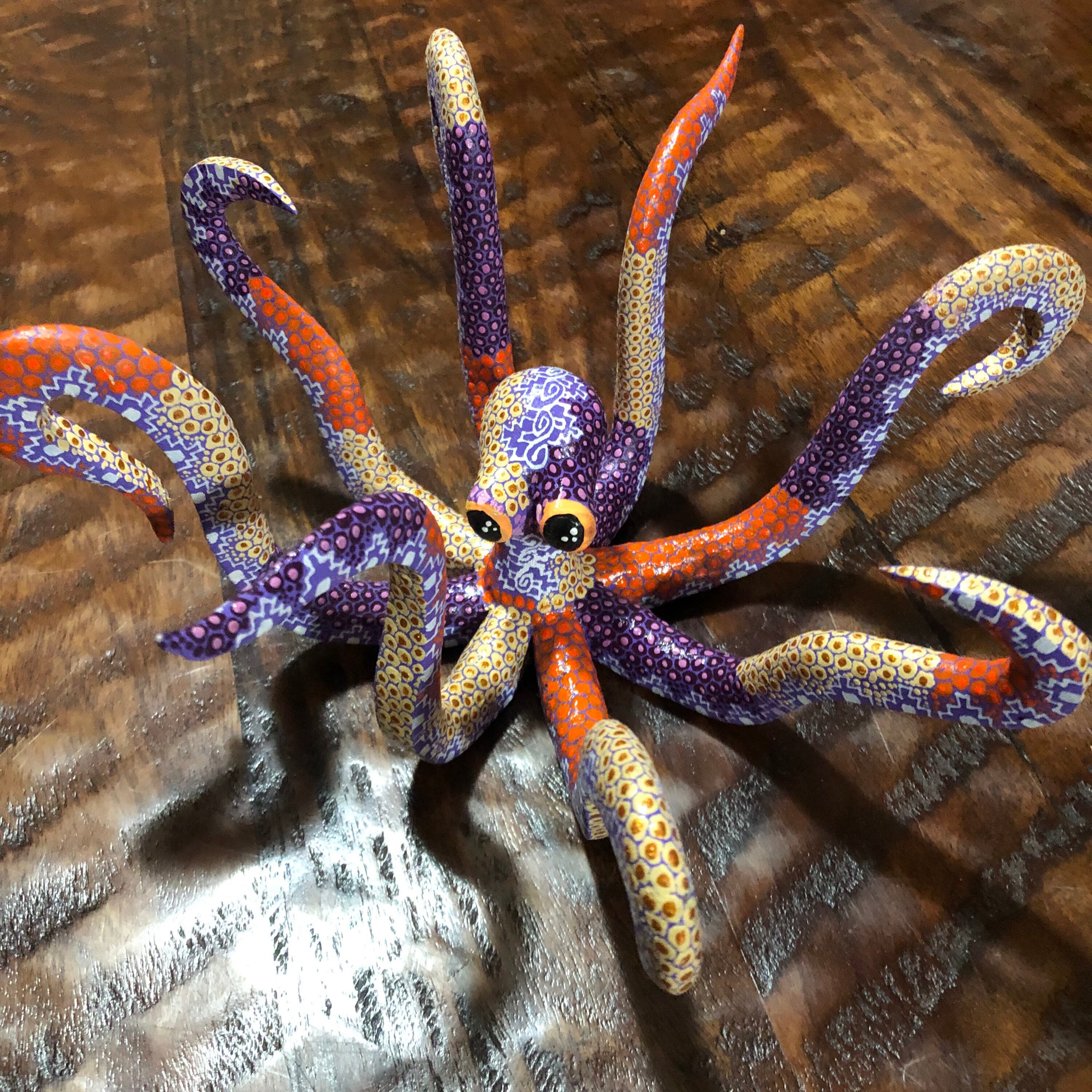Alebrije Octopus Wood Carving by Esperanza Martinez from Oaxaca, Mexico.