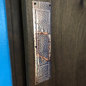 Hammered Copper Door Pull Plate (12” X 3”) - Etsy
