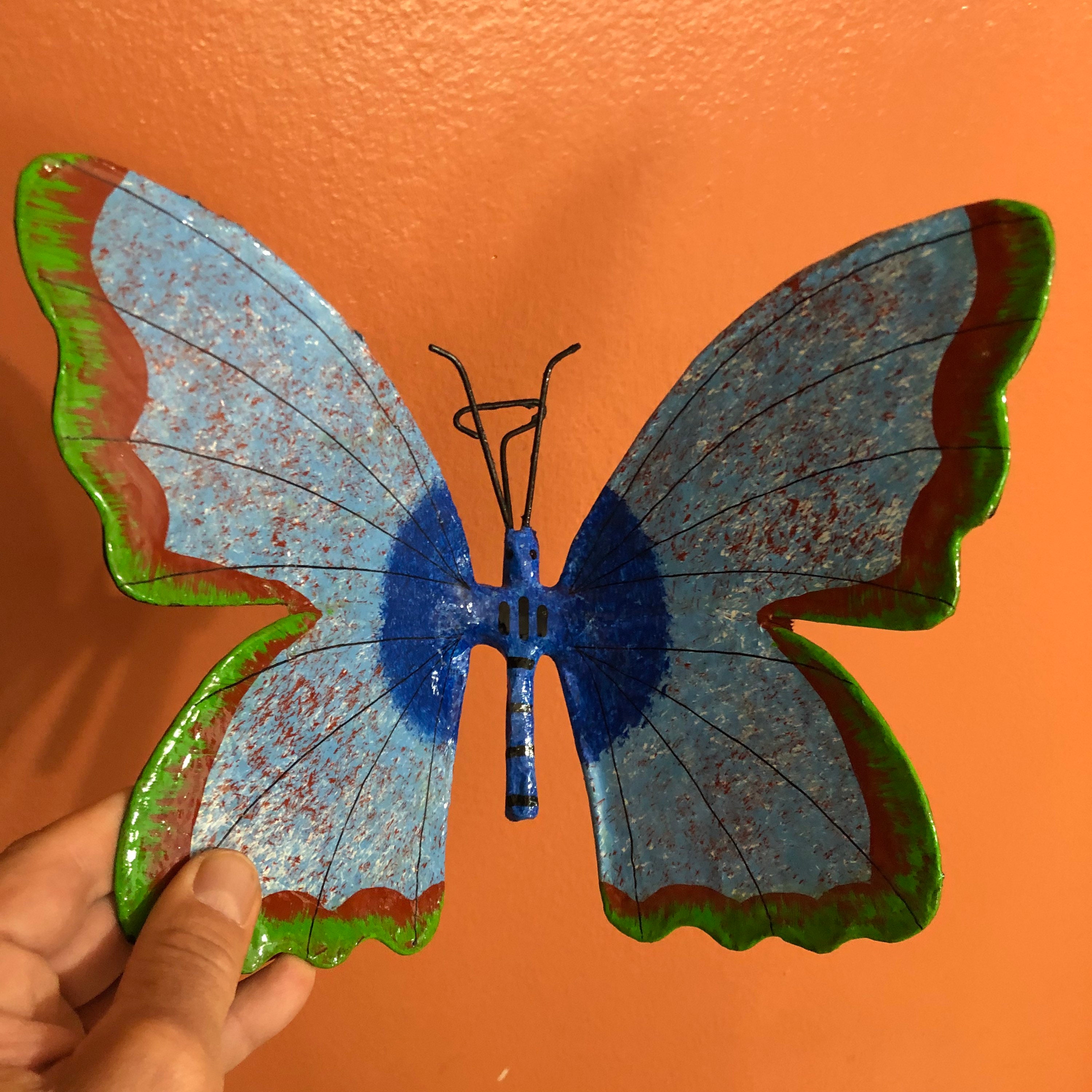 Large Paper Maché Butterfly Wall Ornament from Izamal, Yucatán, Mexico