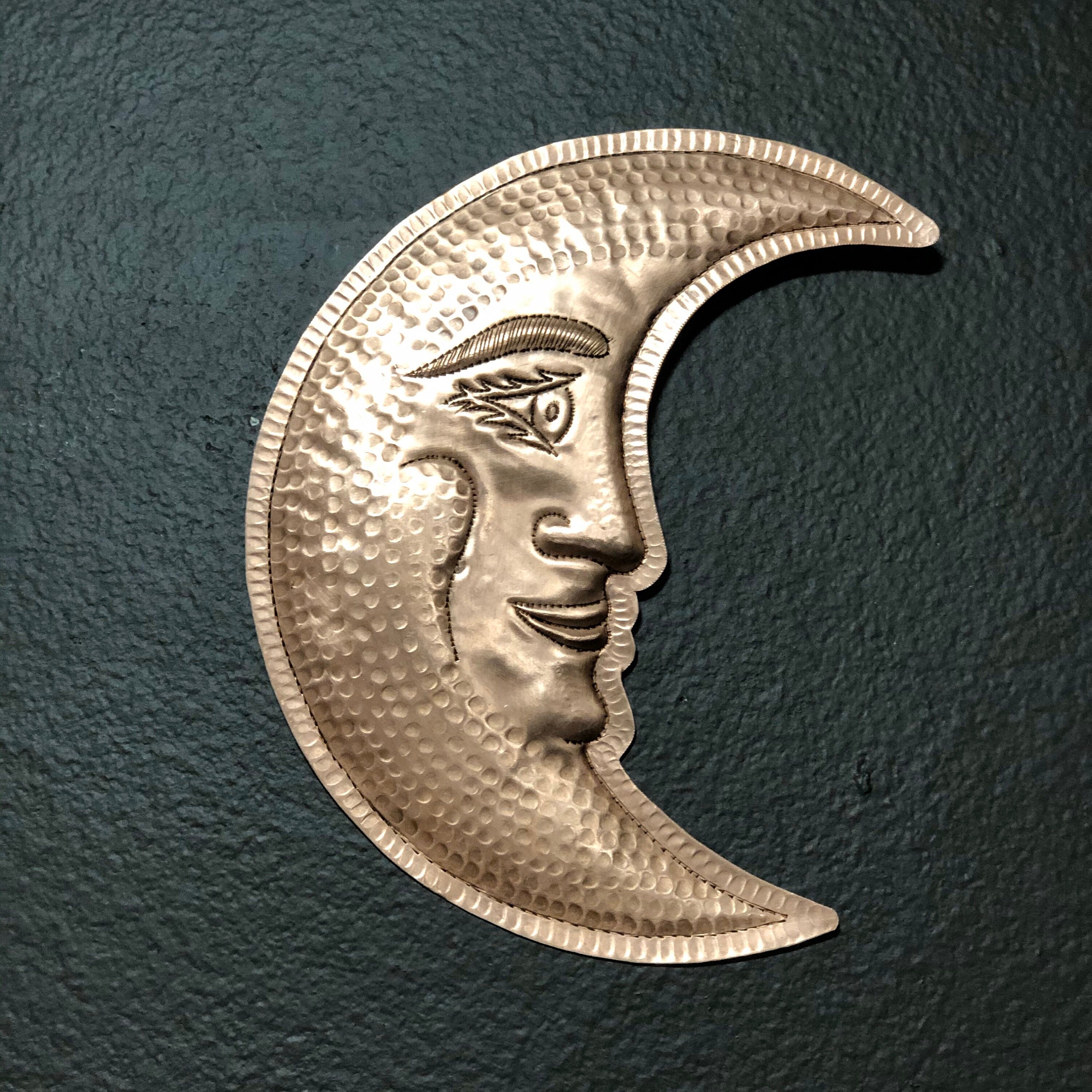 Handcrafted Pure Hammered Copper Hanging Crescent Moon