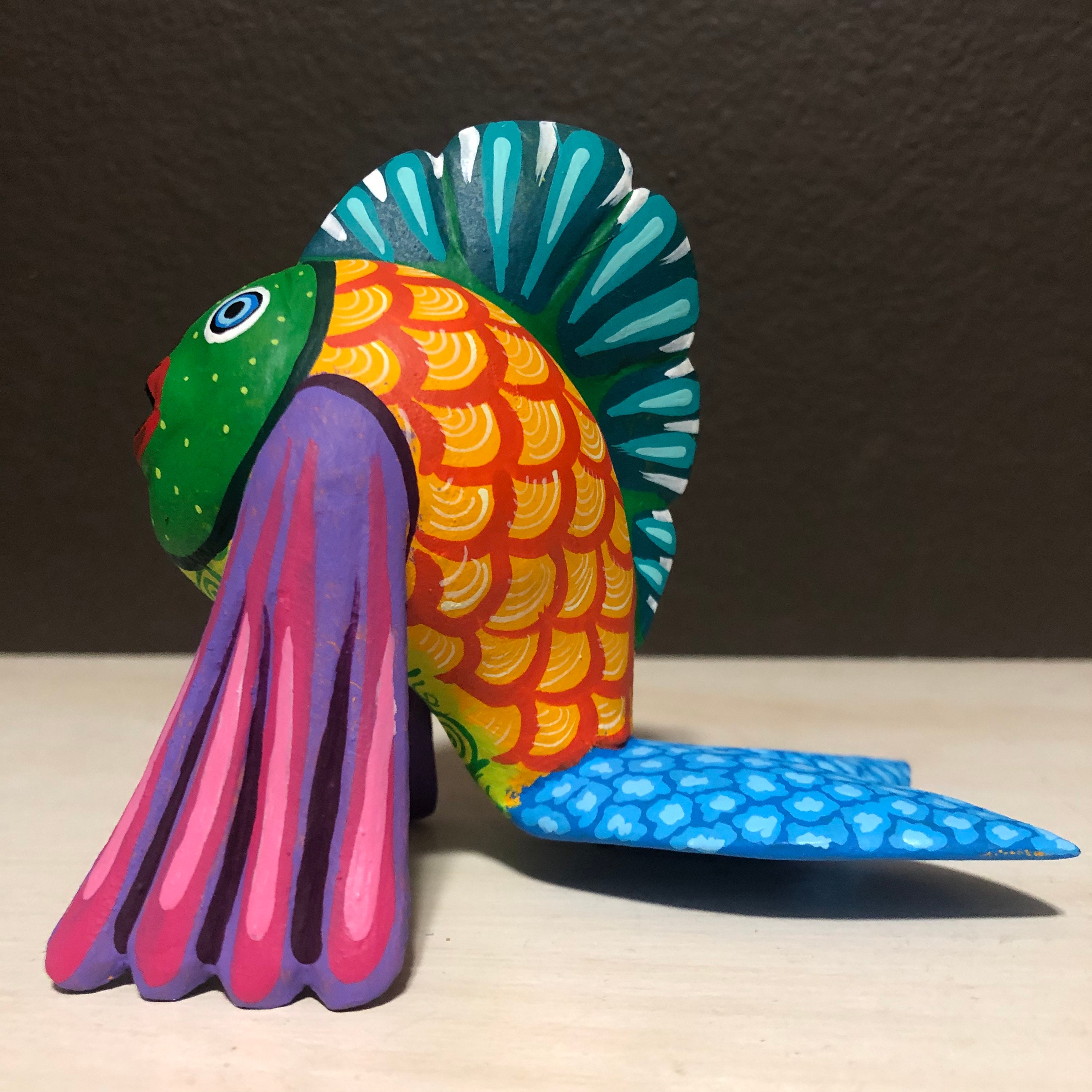 Alebrije Puffer Fish Handcrafted Wood Carving by Zeny Fuentes & Reyna ...
