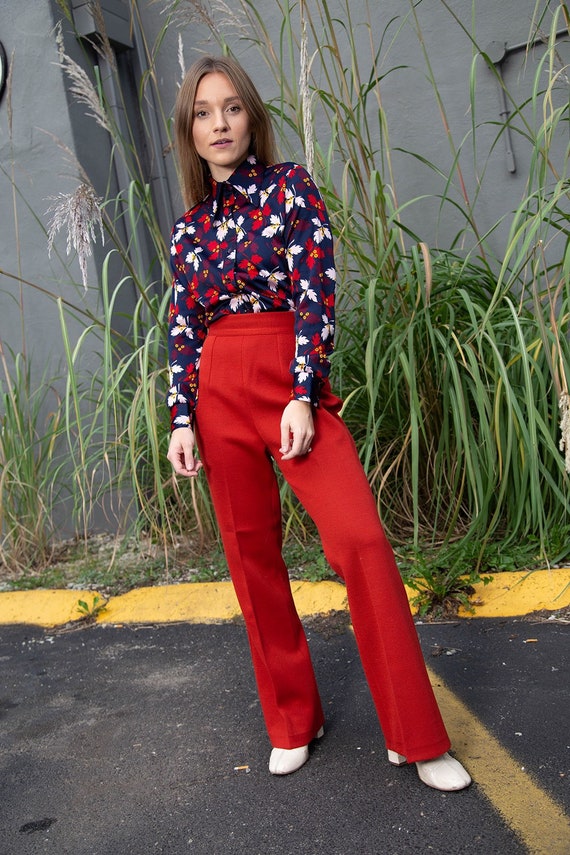 vintage blouse 70s leaf - Gem