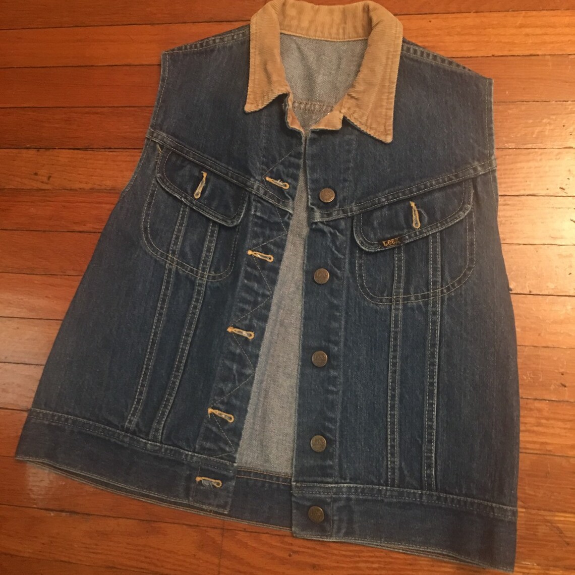 Vintage Lee Denim Vest | Etsy