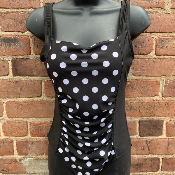 Black And White Polka Dot Swimsuit Etsy