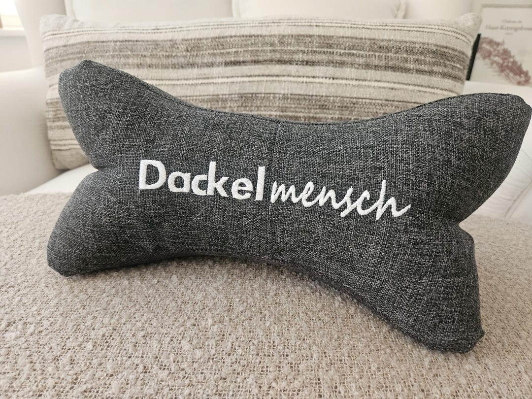 Reading Bone / Neck Pillow Embroidery Dachshund Person - Etsy