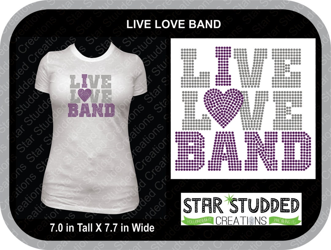 LIVE LOVE Band Bling,spangle Rhinestone Sparkle T-shirt - Etsy