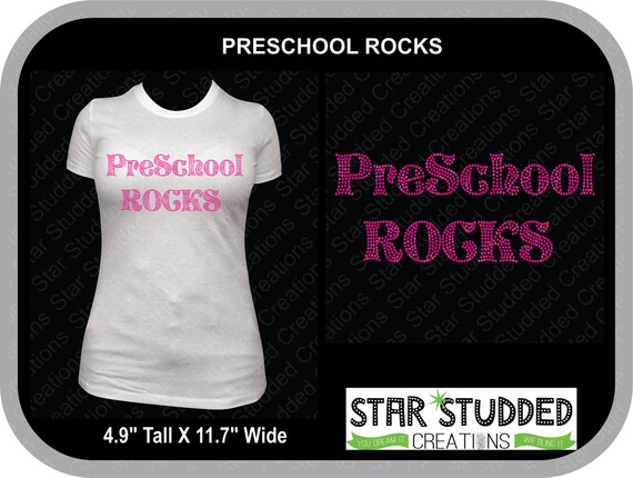 PreSchool ROCKS T-shirt Customize with your Color of Spangle | Etsy