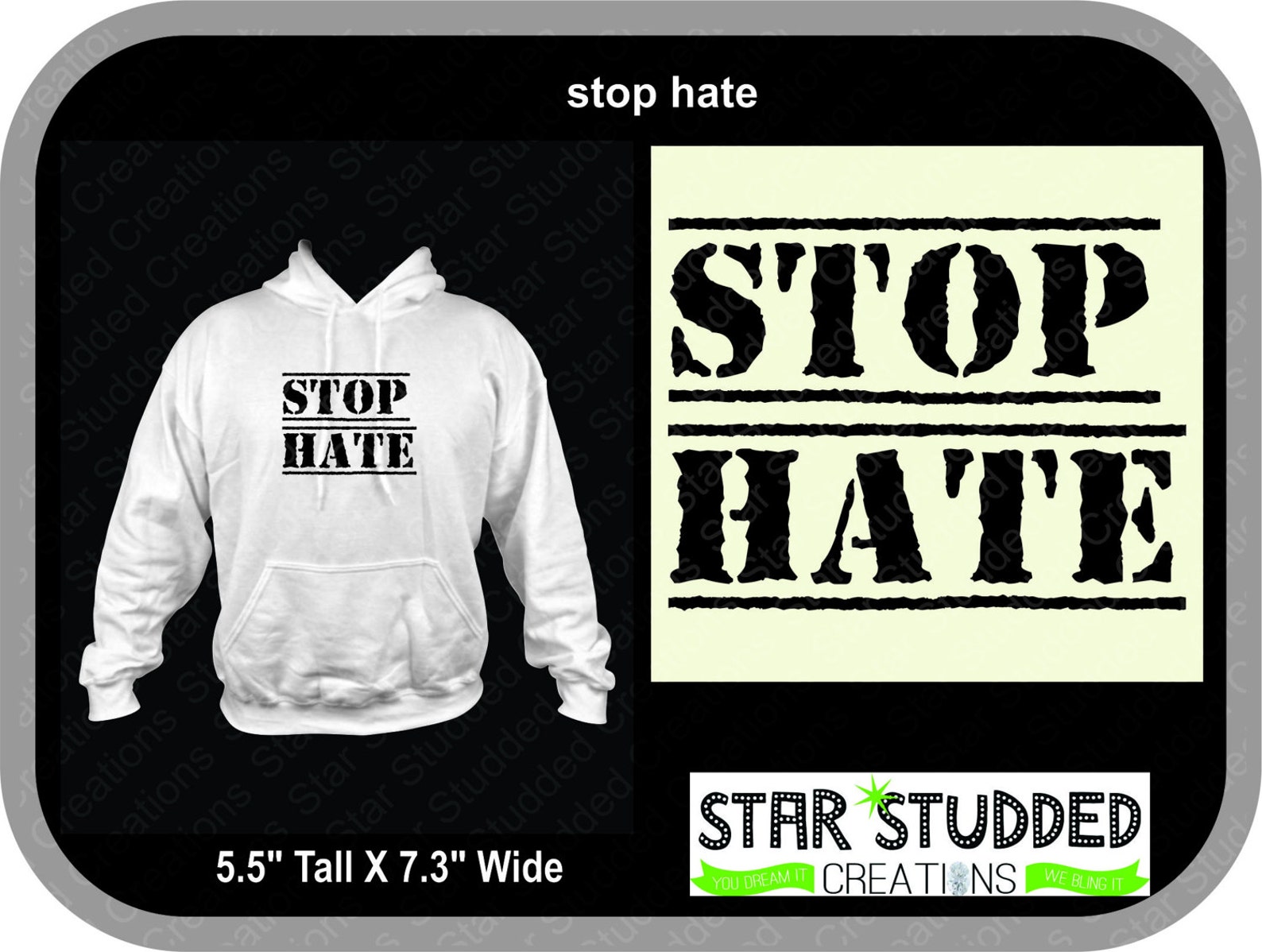 STOP HATE Sweatshirt Make a Statement. Positive Change Kind - Etsy