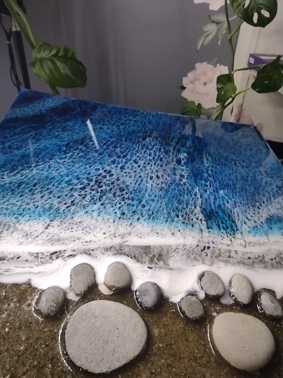 Wave Resin Wall Art, Sea, Sand, Rocks Paws, Imagination, Panel Wall Art ...