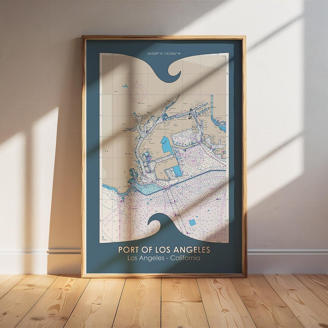 Port of Los Angeles California NOAA Nautical Chart Poster: Marine Wall ...
