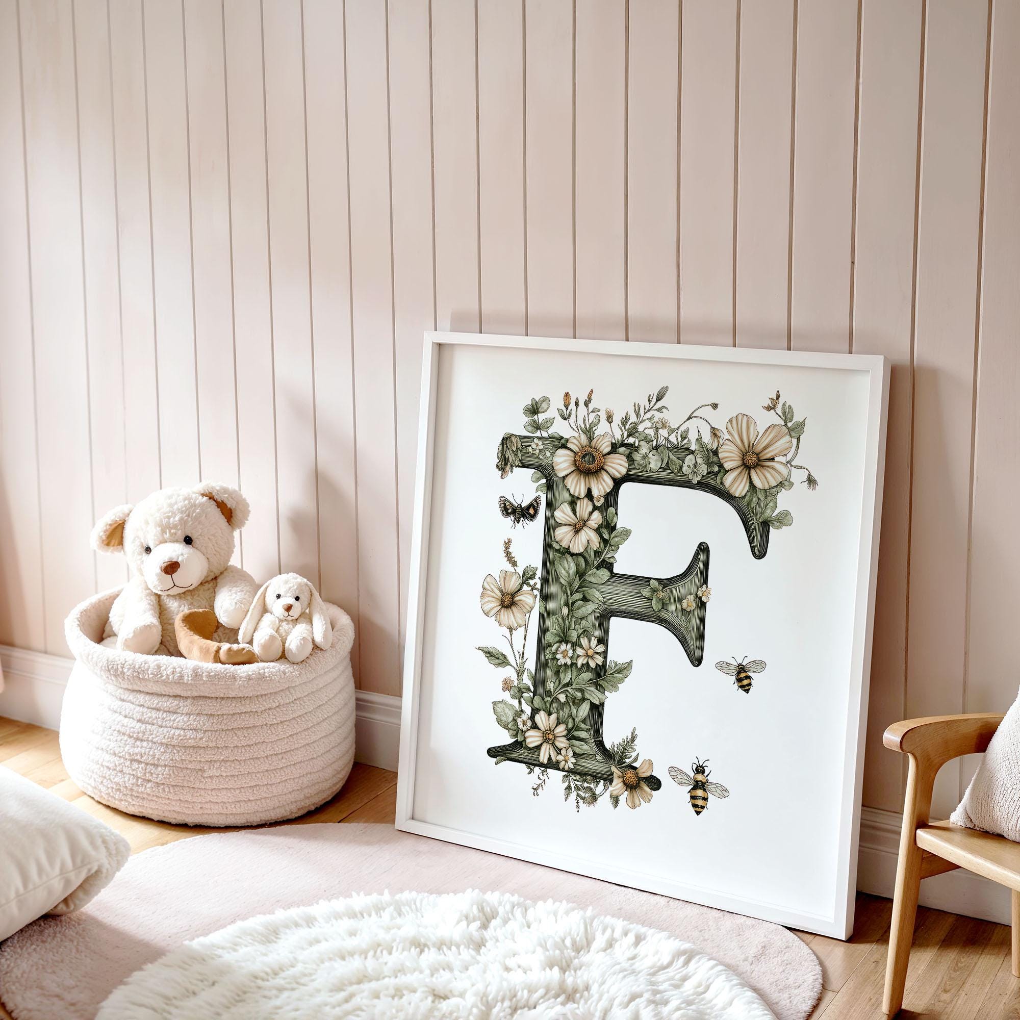 Alphabet - Printable Letter F. for Nursery, Children, Initials, School ...