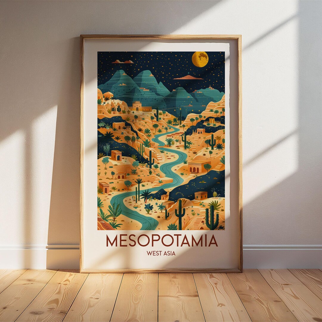 Mesopotamia - West Asia Travel Poster - Wedding Gift - Birthday Gift ...