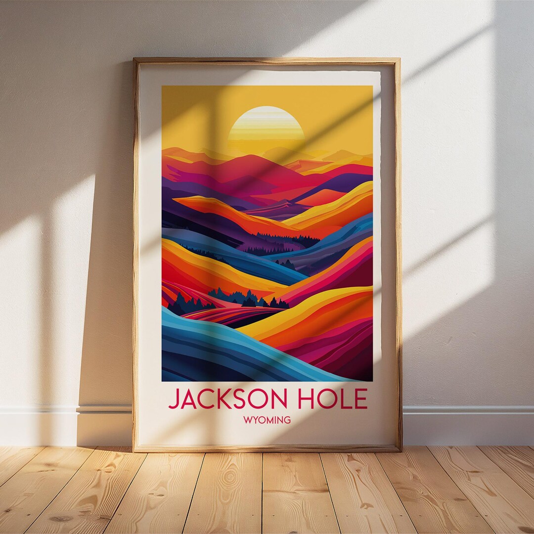 Jackson Hole - Wyoming Travel Poster - Wedding Gift - Birthday Gift ...