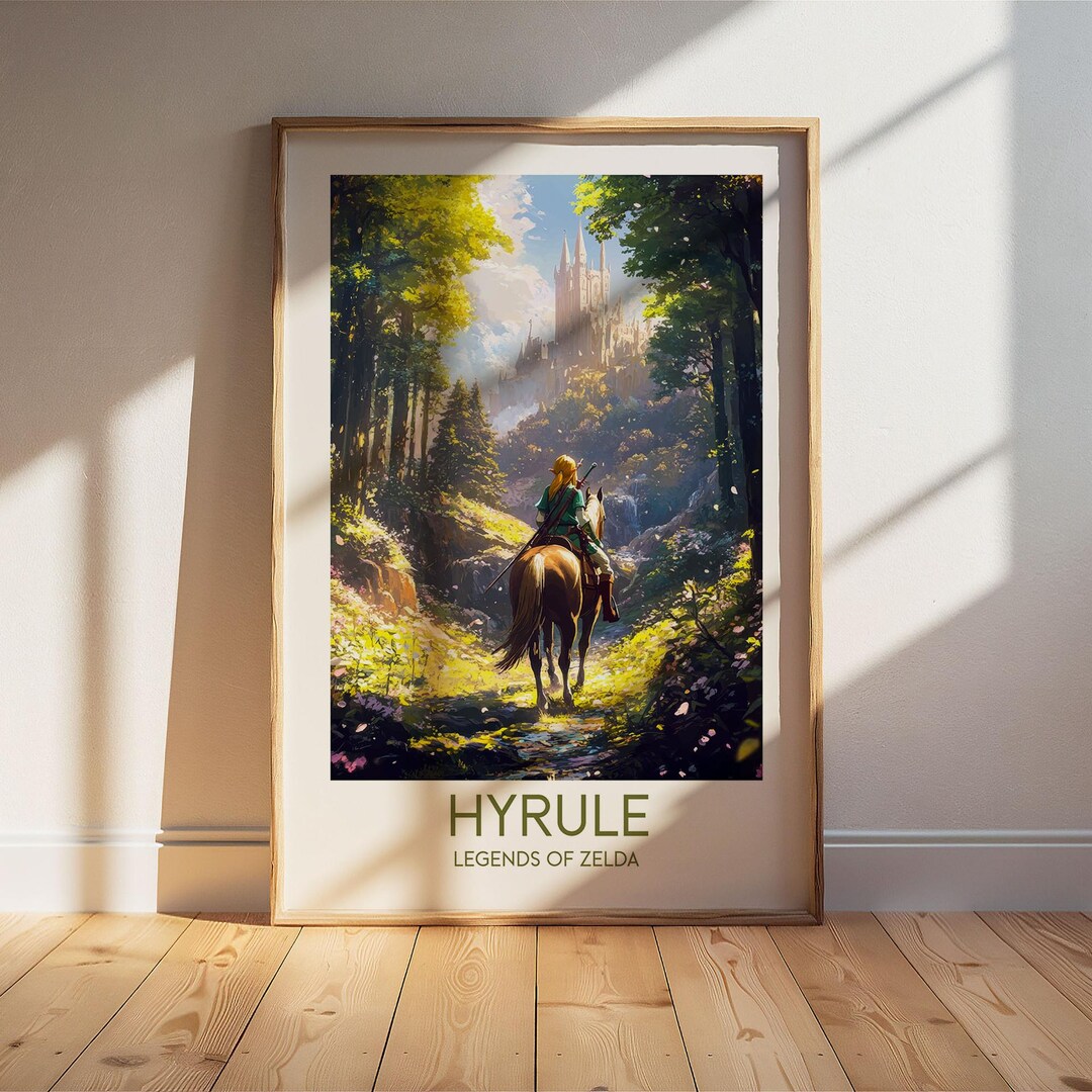 Hyrule Green Legend of Zelda Travel Poster: Retro Vintage Wall Art ...