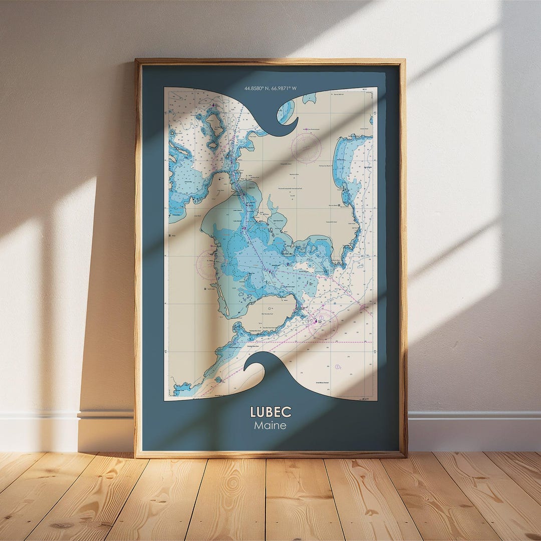 Lubec Maine NOAA Nautical Chart Poster: Marine Wall Art Print - Etsy