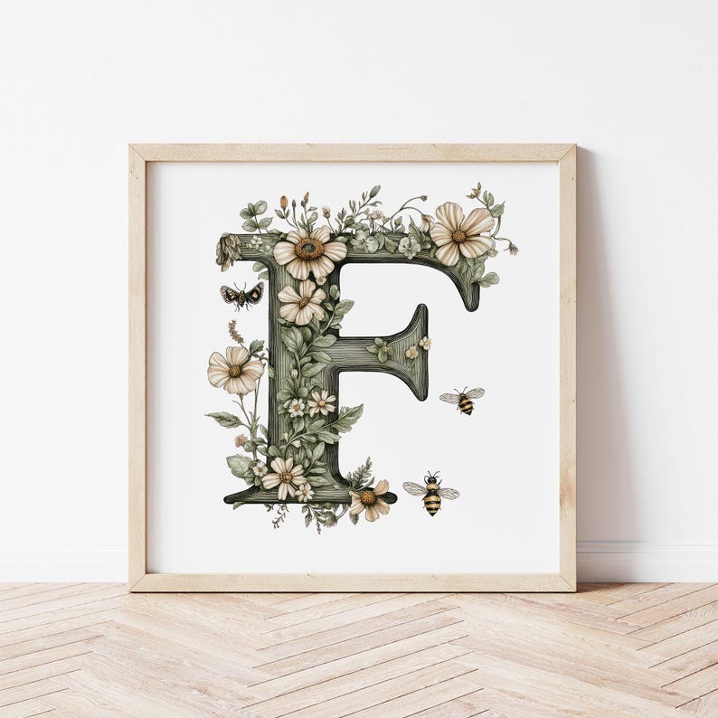 Alphabet - Printable Letter F. for Nursery, Children, Initials, School ...