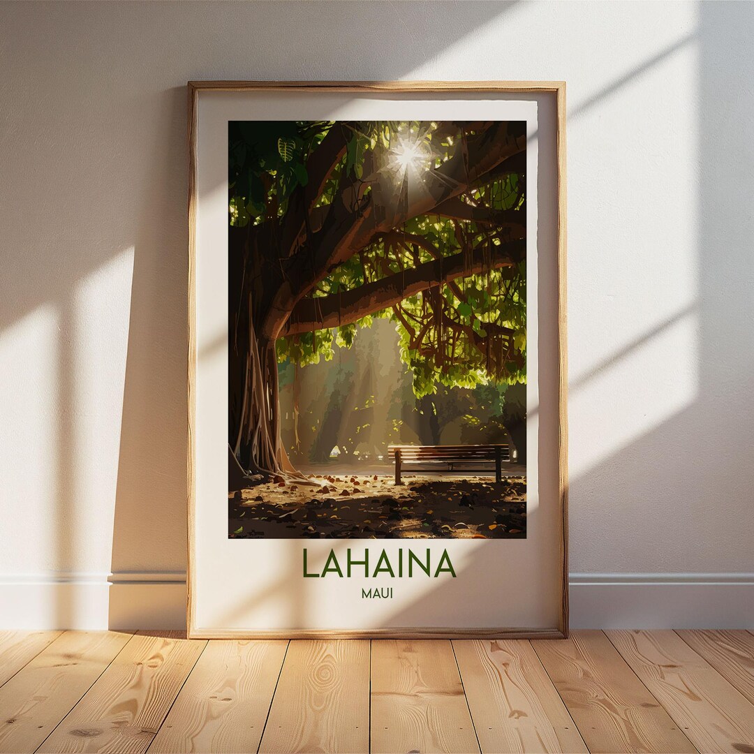 Lahaina Maui Travel Poster: Retro Vintage Wall Art Print - Etsy