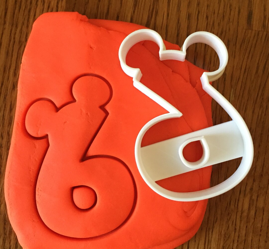 Number Six With Mickey Mouse Ears Cookie and Fondant Cutter - Etsy