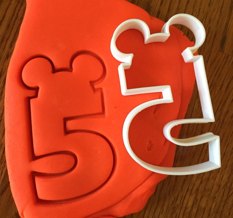 Number Five With Mickey Mouse Ears Cookie and Fondant Cutter - Etsy Canada