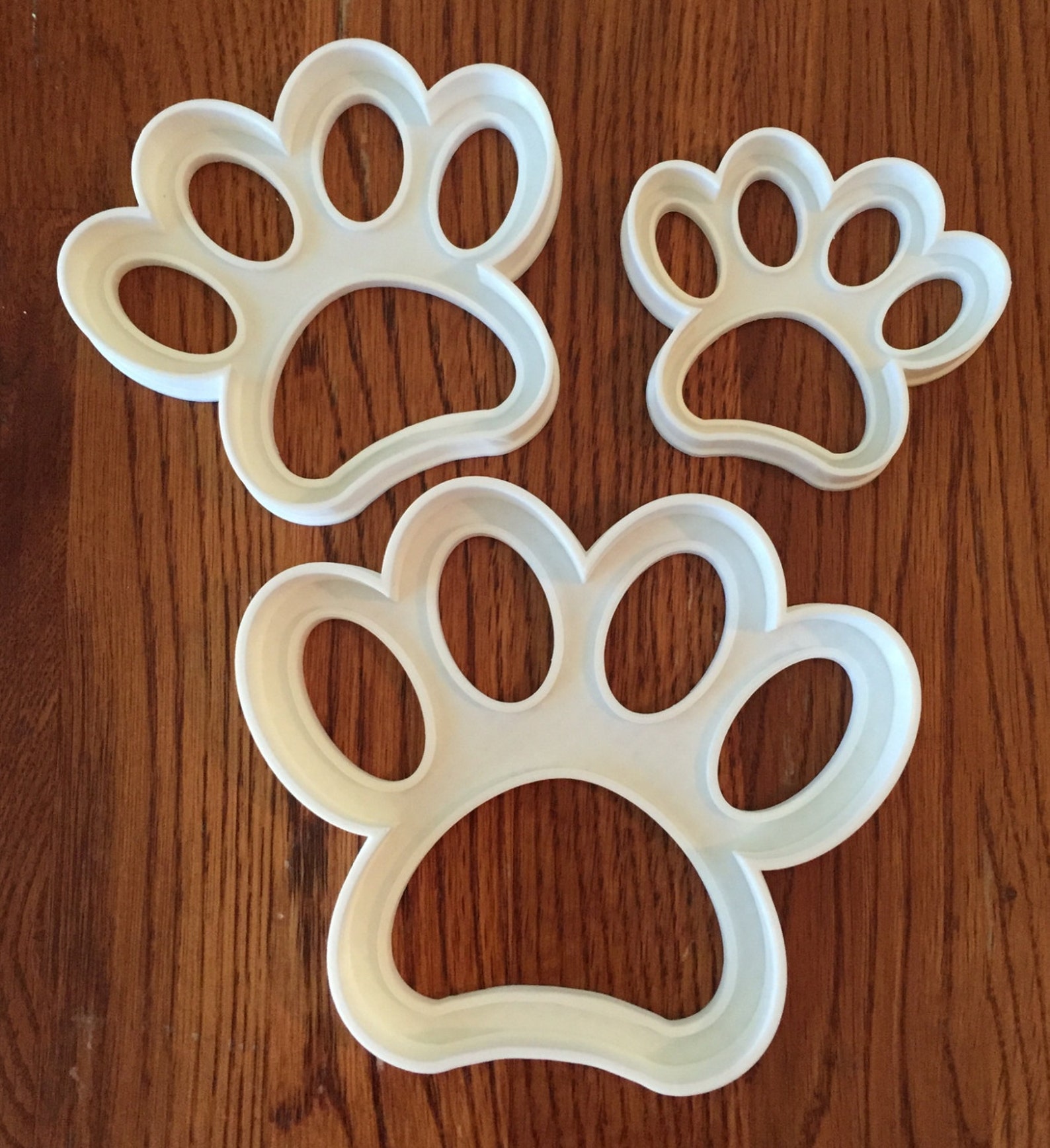 Set of THREE Paw Print Cookie and Fondant Cutters 2 3 and - Etsy