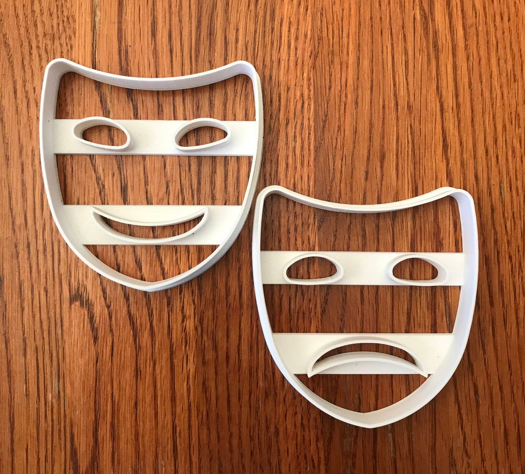 Comedy and Tragedy Drama Masks Two Piece Set Cookie and Fondant Cutters ...
