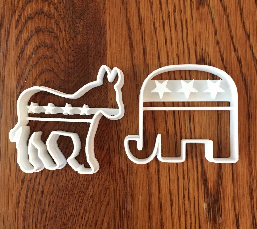 Set of Two Political Parties Cookie and Fondant Cutters - Etsy
