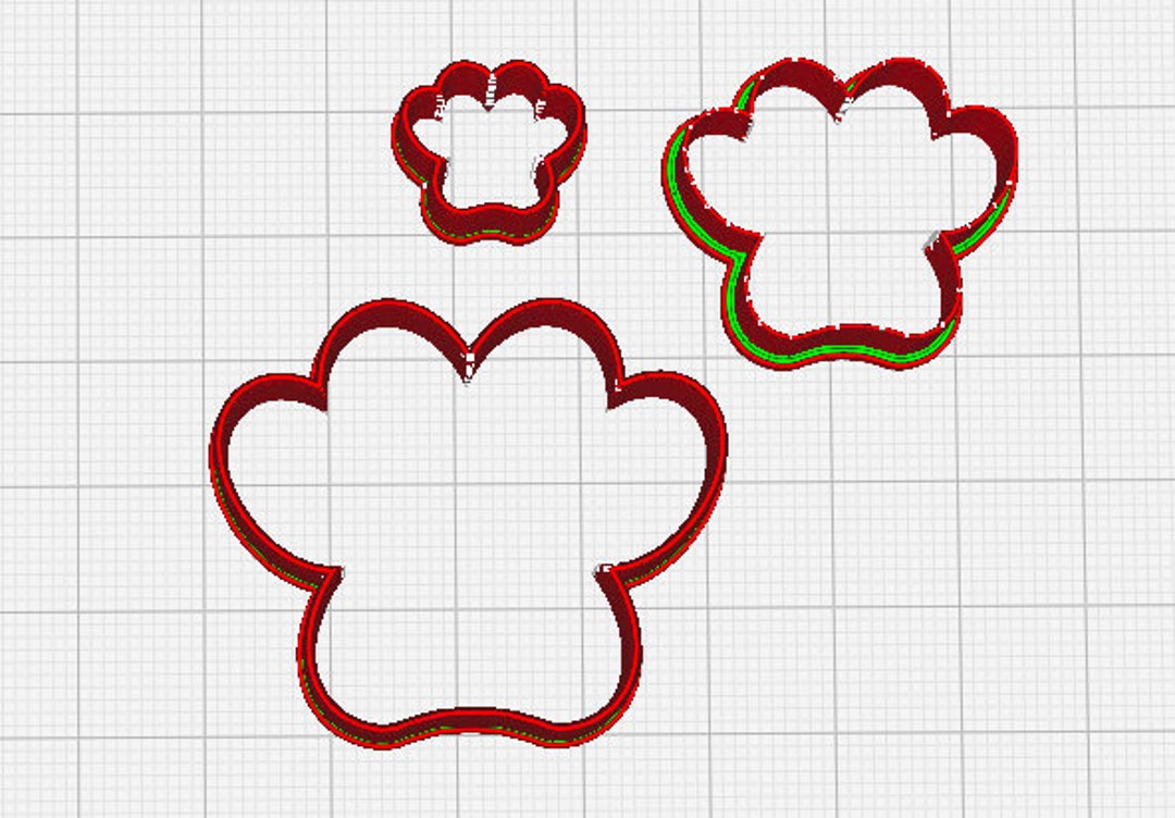 Set of Three Tiny Paw Print Shaped Polymer Clay Cutters - Etsy