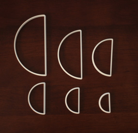 Set of Six Half Circle polymer clay cutters | Etsy