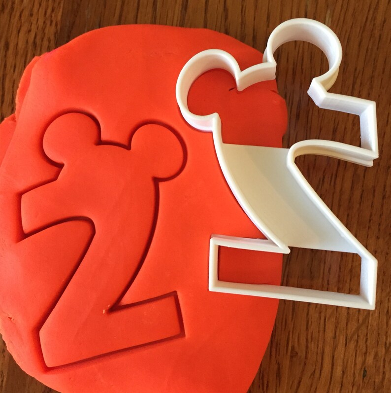 Number Two With Mickey Mouse Ears Cookie and Fondant Cutter - Etsy