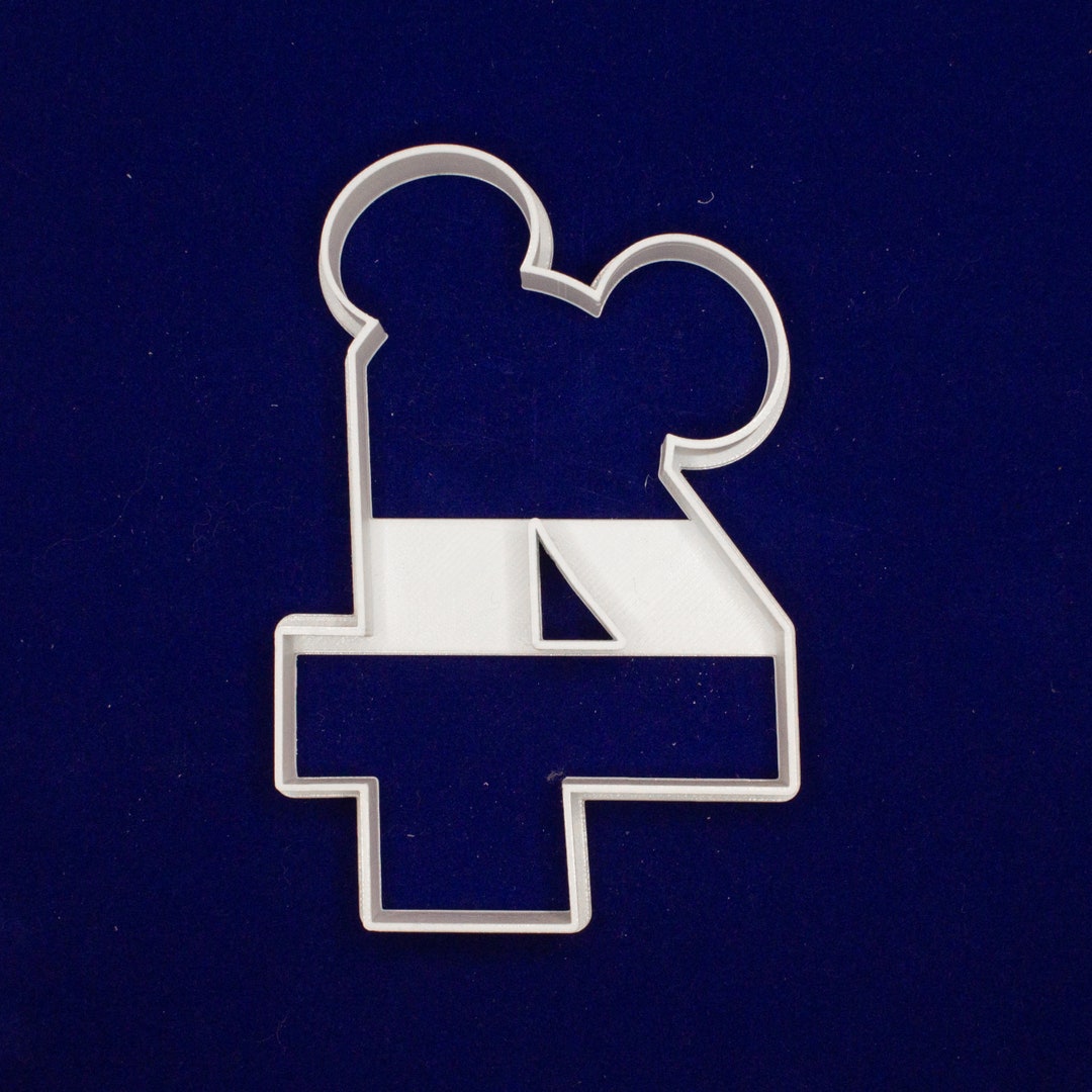 Number Four With Mickey Mouse Ears Birthday Cookie Cutter, Fondant ...