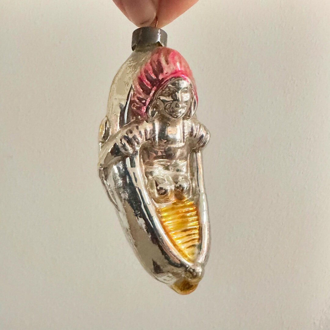 Antique German Indian in Canoe Ornament - Etsy