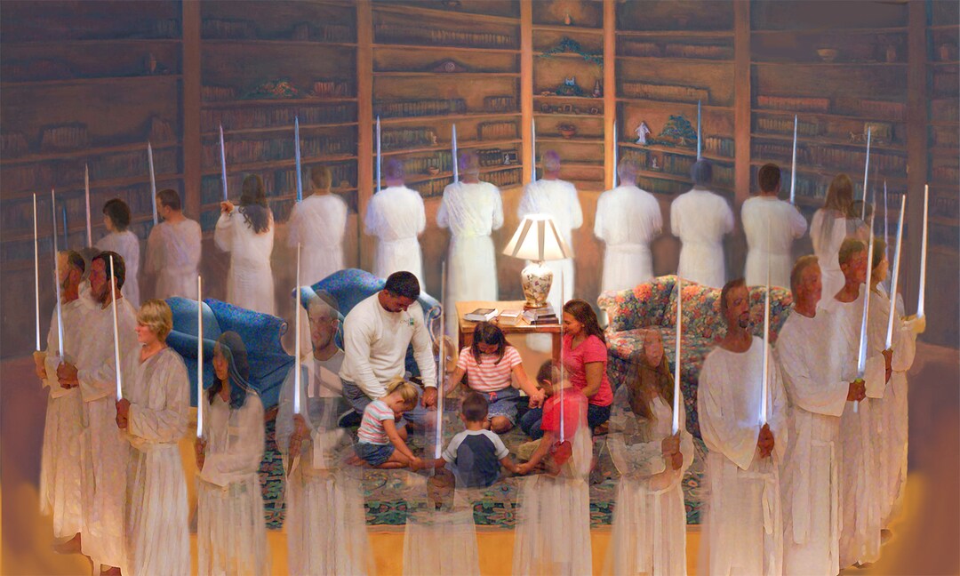 Print Family Praying Surrounded by Angels 5x7 Digital Download - Etsy