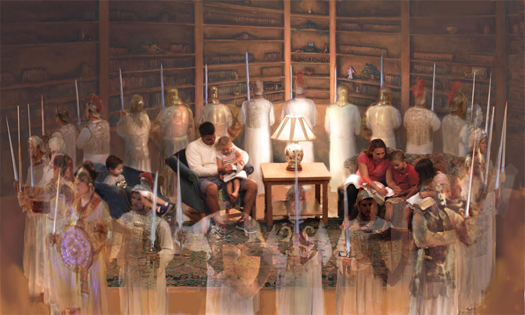 Art Print Guardian Angels Around Family 5x7,8x12,12x18 - Etsy