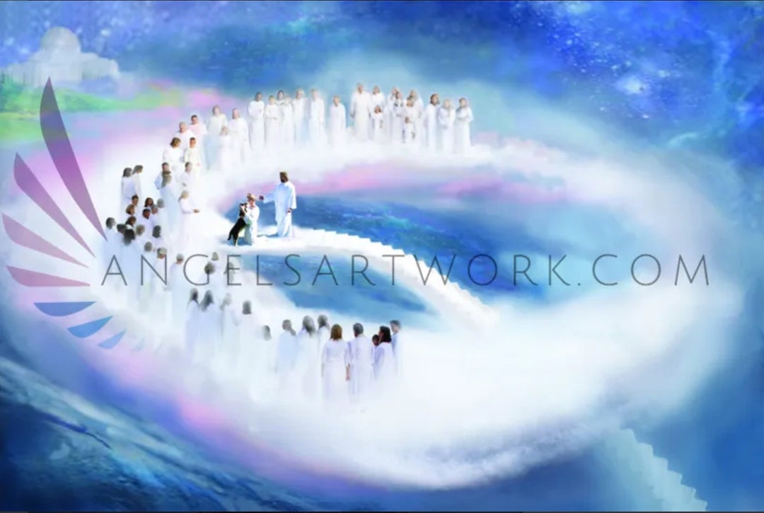 A Joyous Reunion in Heaven With Family and Pet 5x7 - Etsy