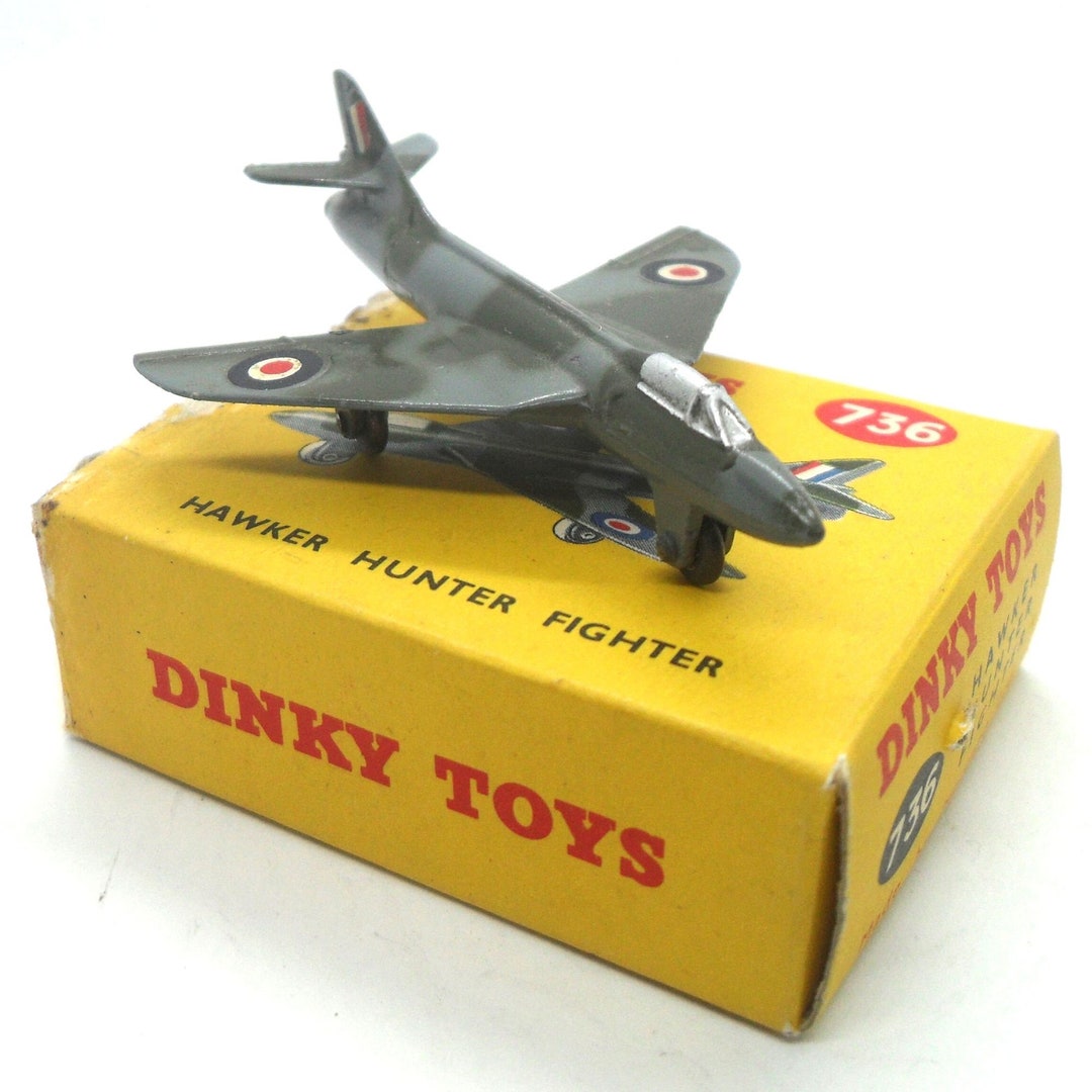 1950s Vintage Dinky 736 Hawker Hunter Fighter Jet. Toy Collectible ...