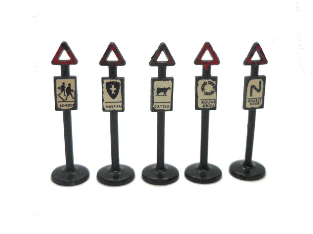 1960s Vintage Matchbox Lesney A4 Road Signs X5. Toy Collectible. Made ...