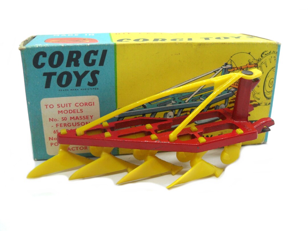 1960s Vintage Corgi 56 Four Furrow Plow. Toy Collectible. Made in ...