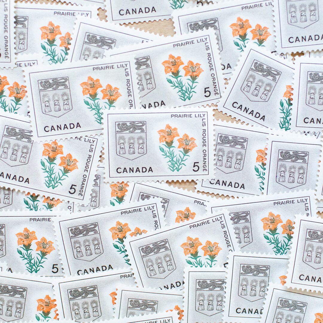 50 Flower Postage Stamps, Prairie Lily, Saskatchewan, Wildflower ...